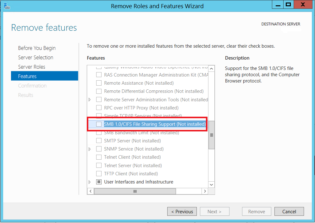 Blocking SMBv1 in Windows | OpManager Help