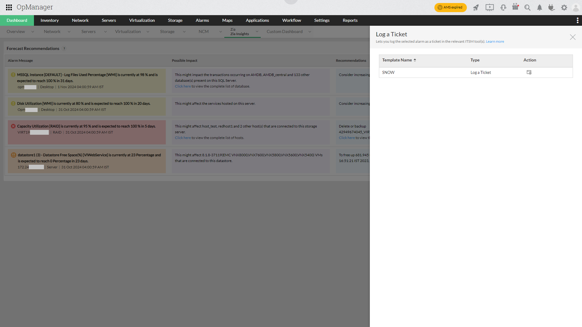 Enhance IT Operations with Zia Dashboard | ManageEngine OpManager