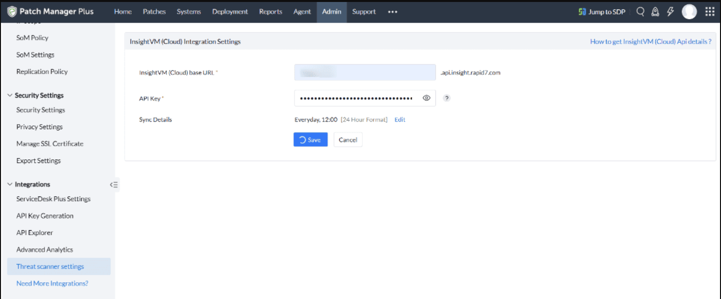 Rapid7 InsightVM (Cloud) Integration | ManageEngine Patch Manager Plus