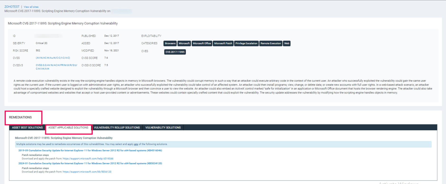 Rapid7 InsightVM (Cloud) Integration | ManageEngine Patch Manager Plus