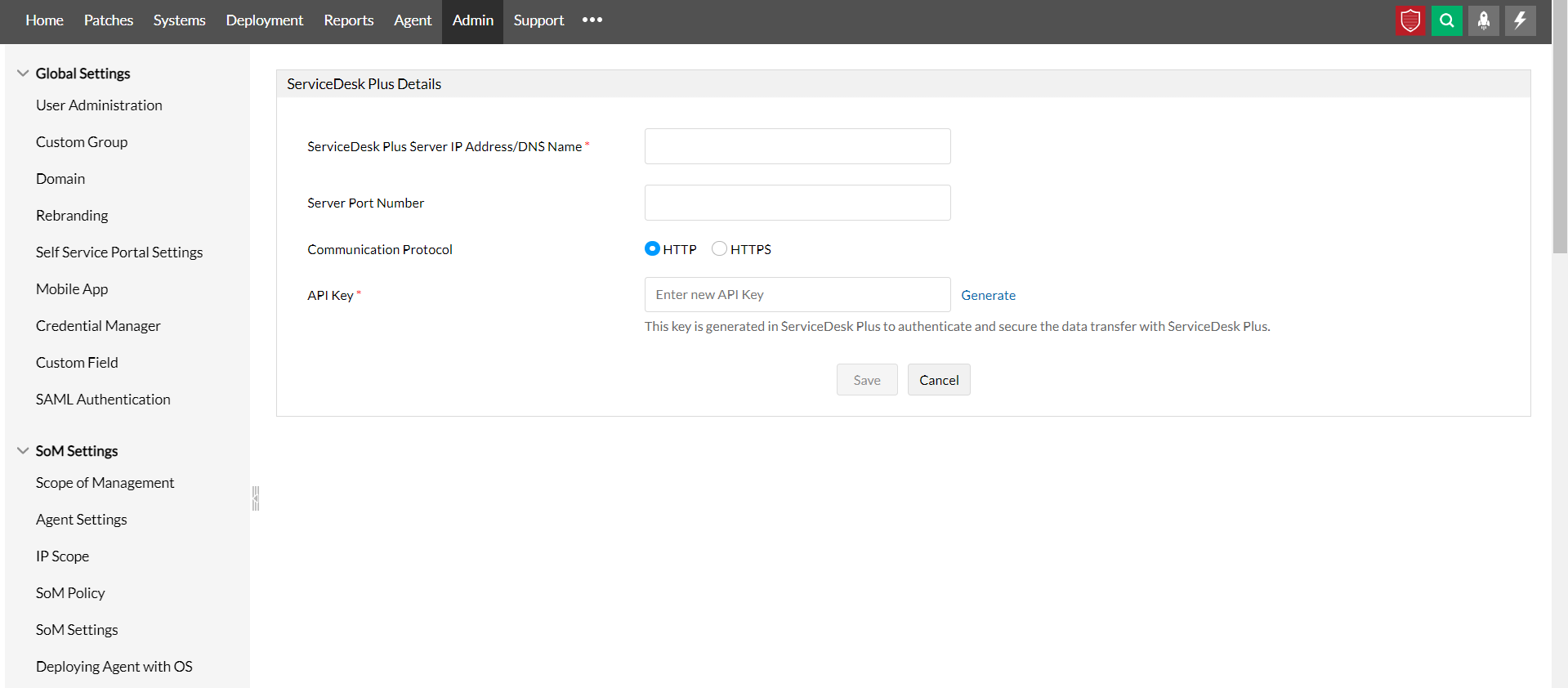 Steps to integrate Vulnerability Manager Plus iwith ServiceDesk Plus