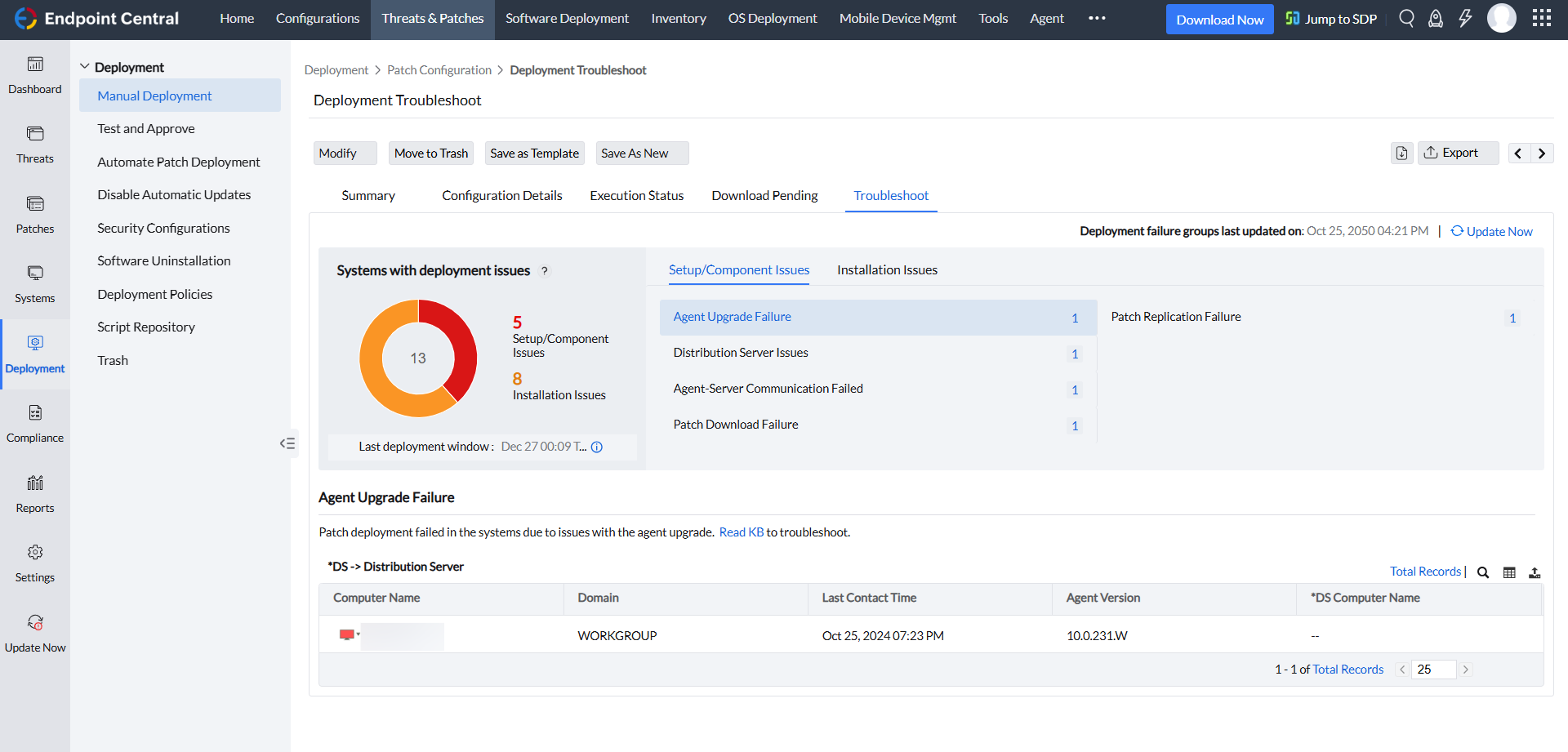 Troubleshooting Patch Deployment Errors Endpoint Central 0199
