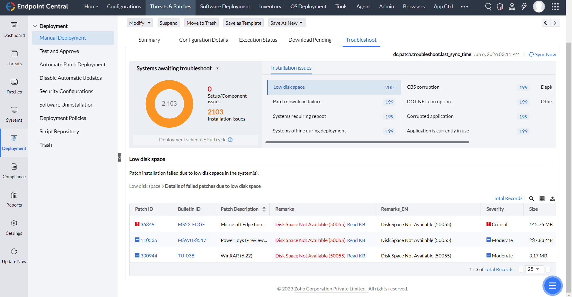 Troubleshooting Patch Deployment Errors | Endpoint Central