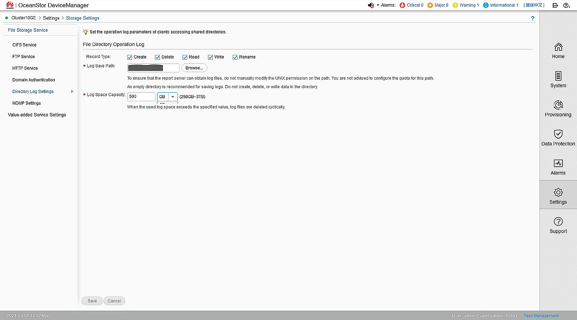 Enabling Huawei OceanStor 9000V5 | Huawei audit guide | ADAudit Plus