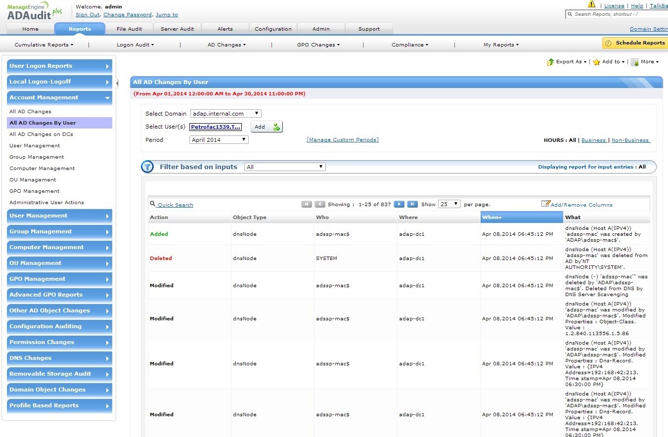 Real-Time Active Directory Change Auditing and Reporting Solution ...