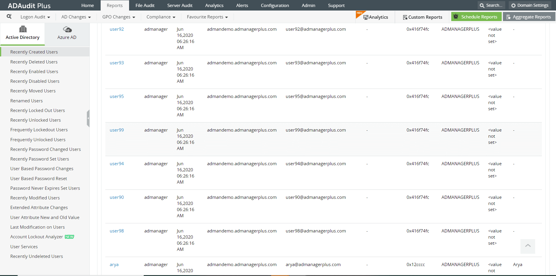 Audit User Account Management | ADAudit Plus