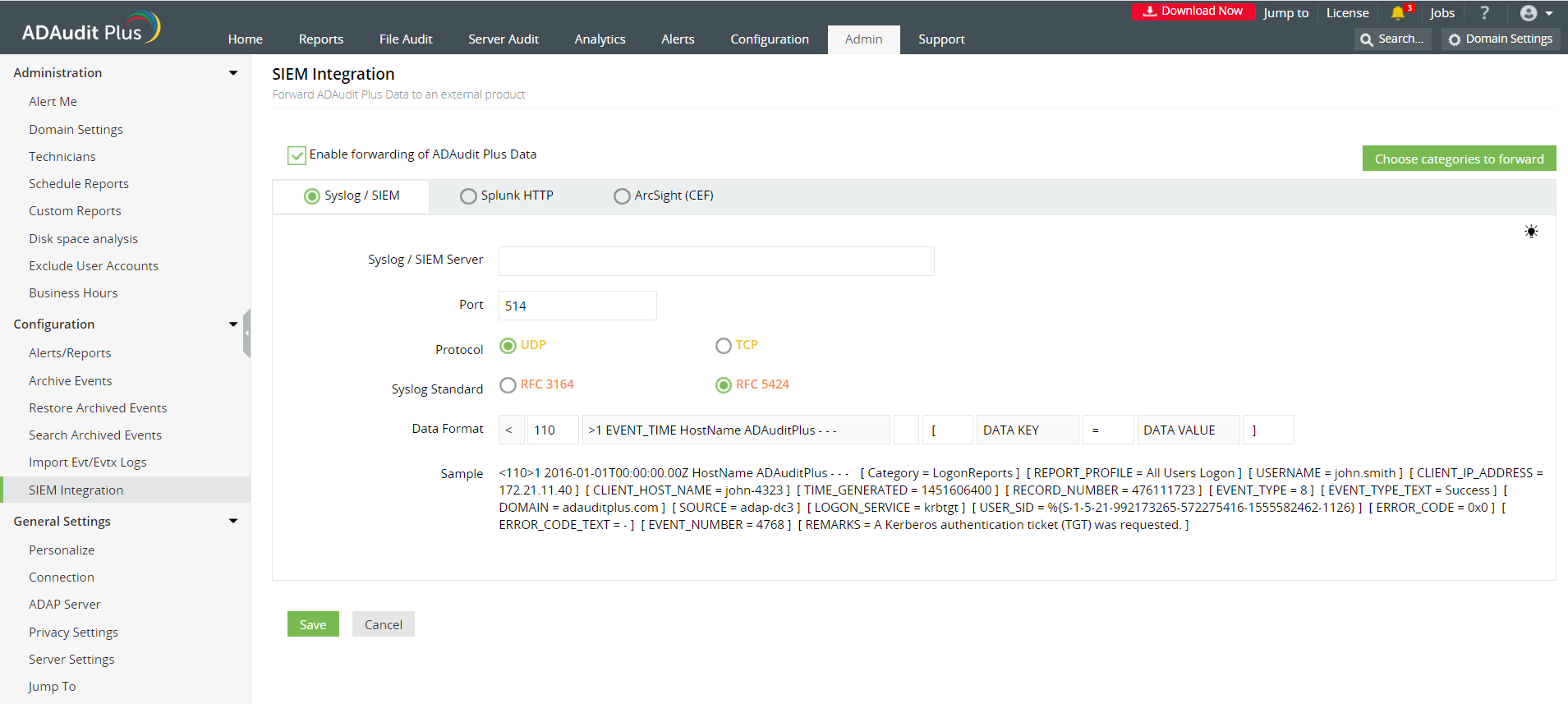 SIEM Integration best practices | ADAudit|Plus