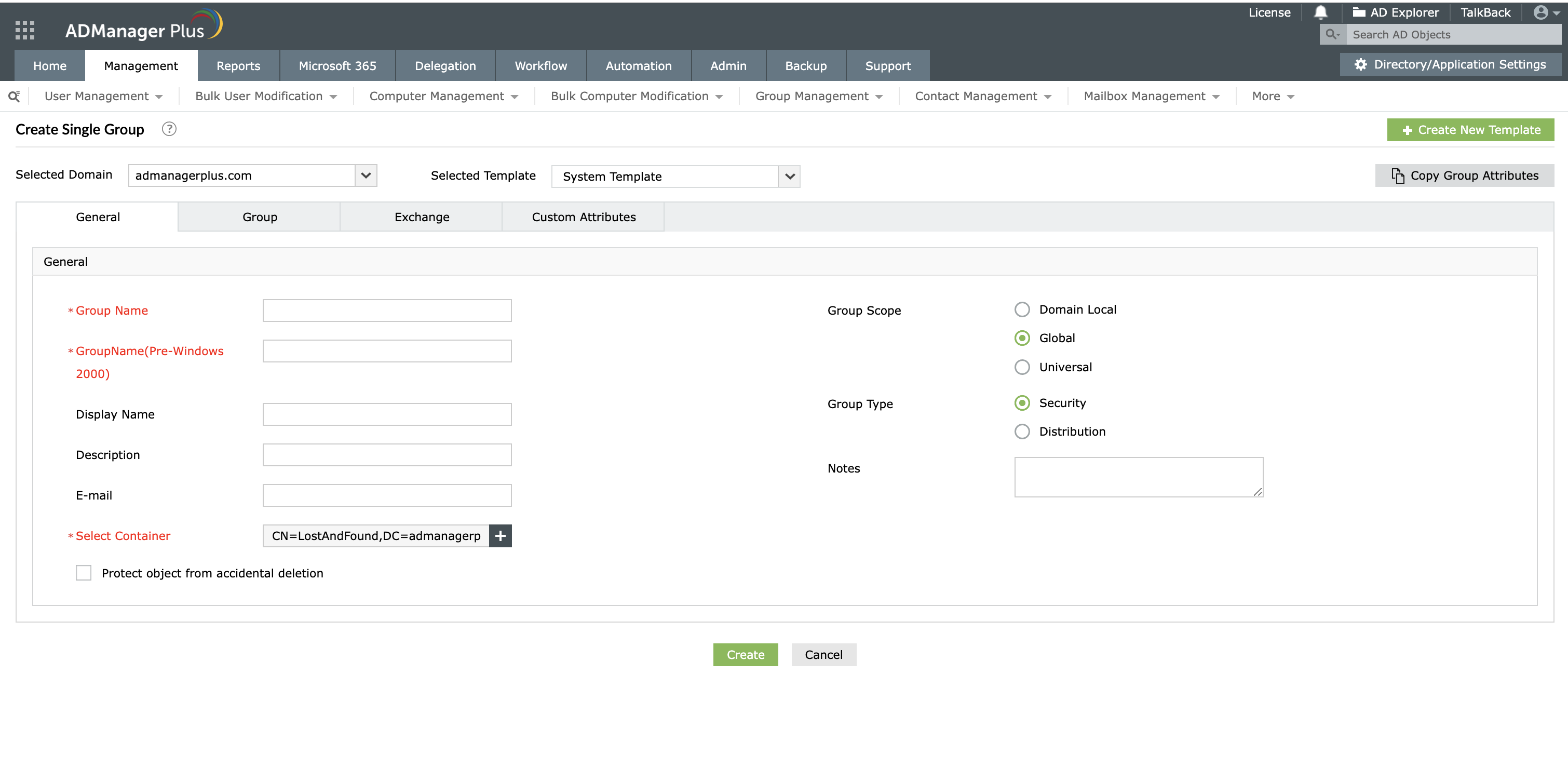 How To Create Active Directory Groups Using Powershell And Admanager Plus