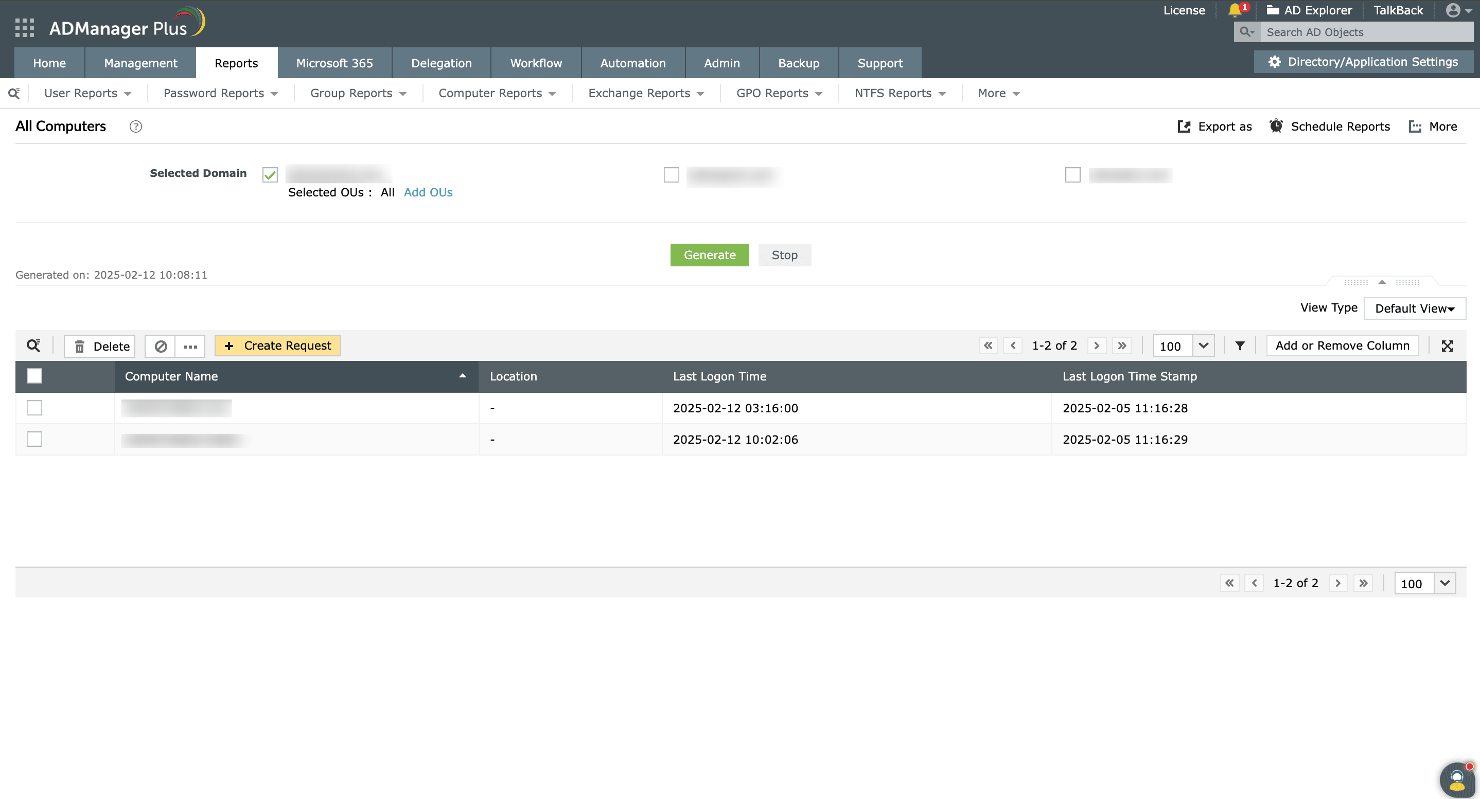 Get Active Directory computer last logon details using PowerShell and ADManager Plus