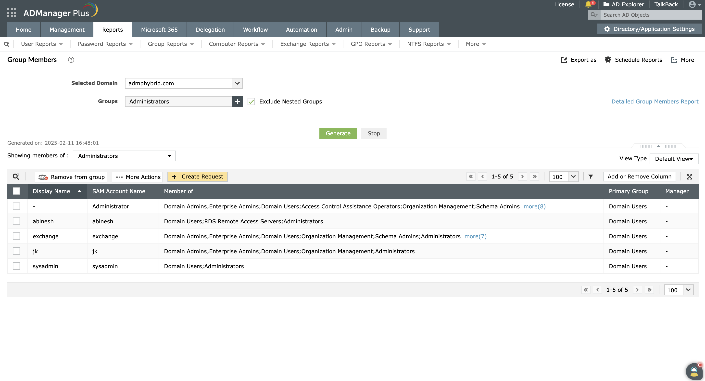 Get Active Directory user group membership using PowerShell and ADManager Plus | ManageEngine ...