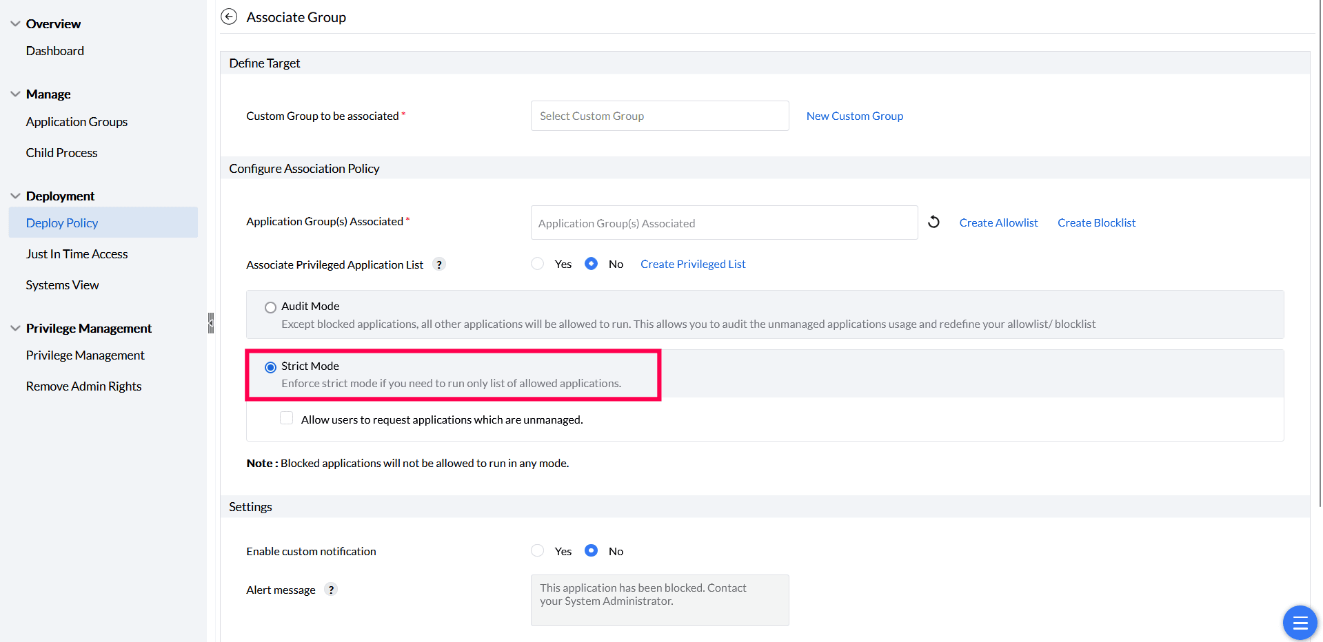 Policy Deployment | Application Control | ManageEngine Endpoint Central