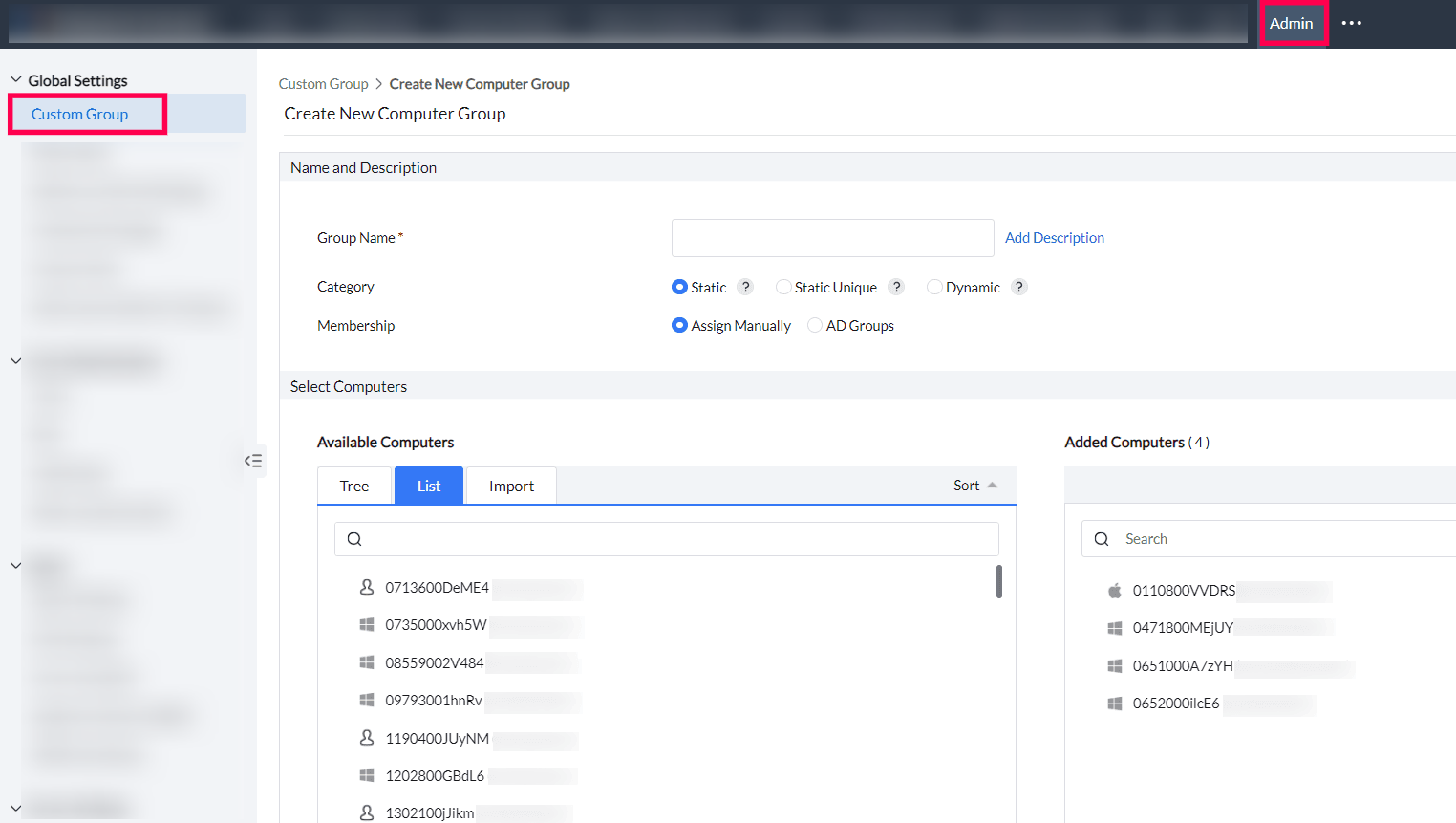 Custom Groups | ManageEngine Endpoint Central