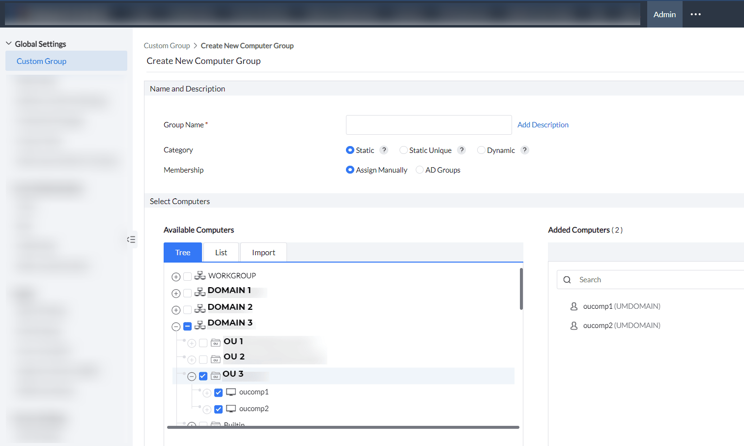 Custom Groups | ManageEngine Endpoint Central