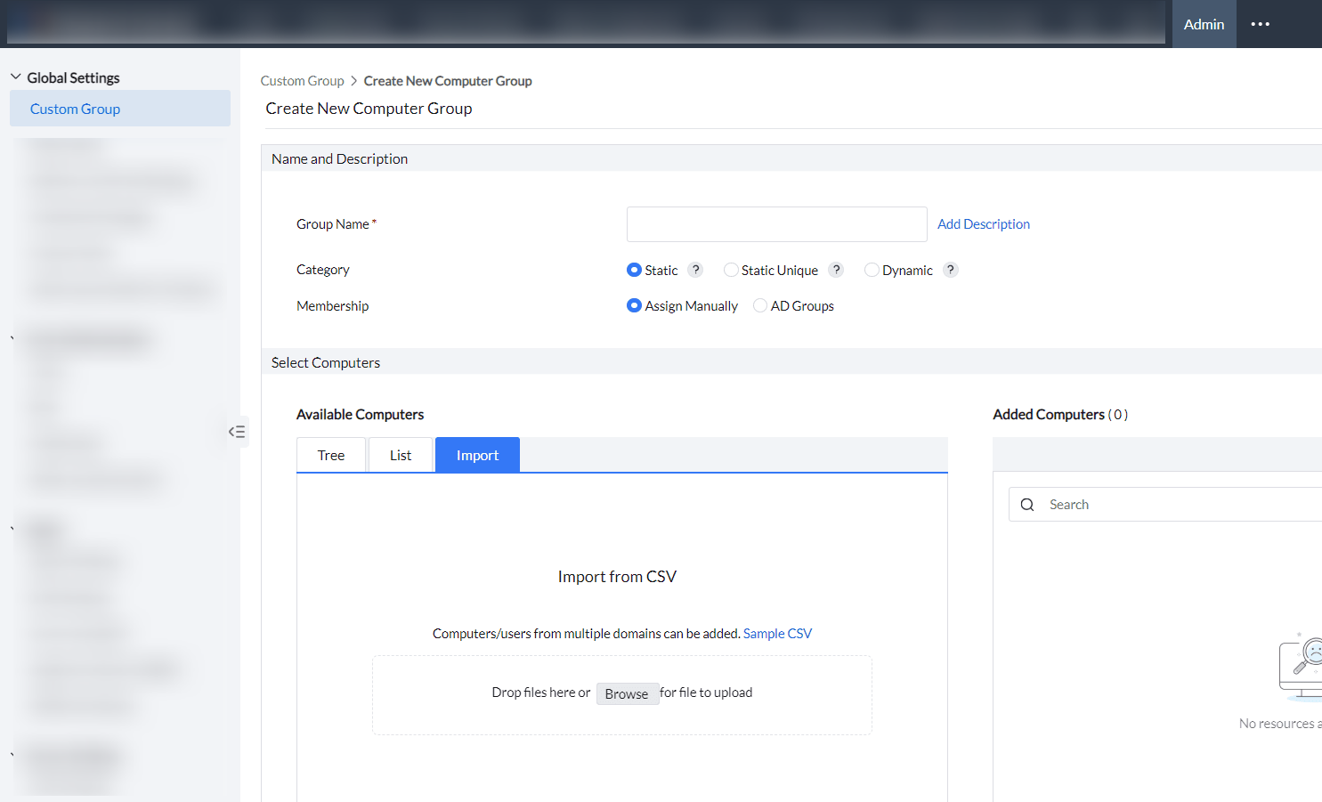 Custom Groups | ManageEngine Endpoint Central