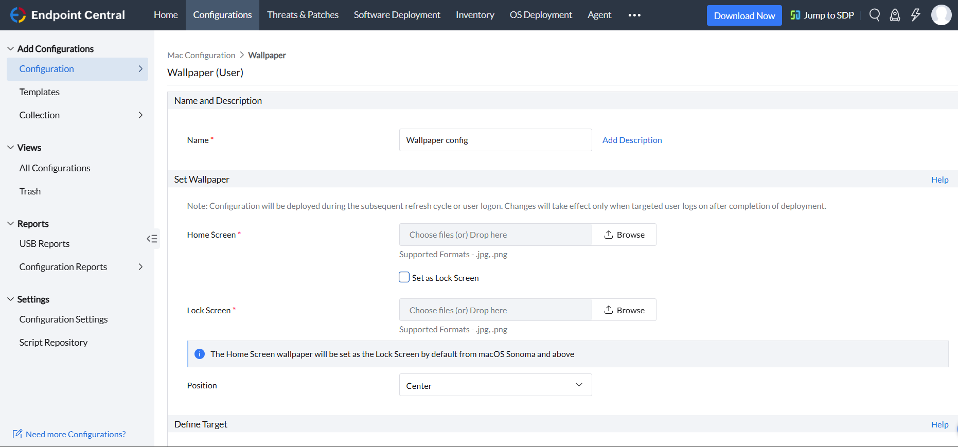 Deploying Mac Wallpaper | ManageEngine Endpoint Central