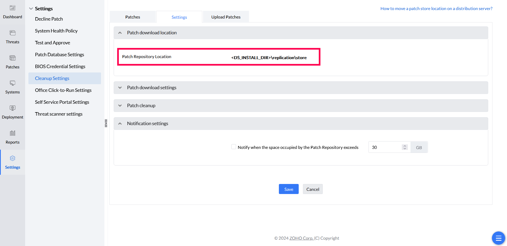 Configuring Patch Store Location | Endpoint Central