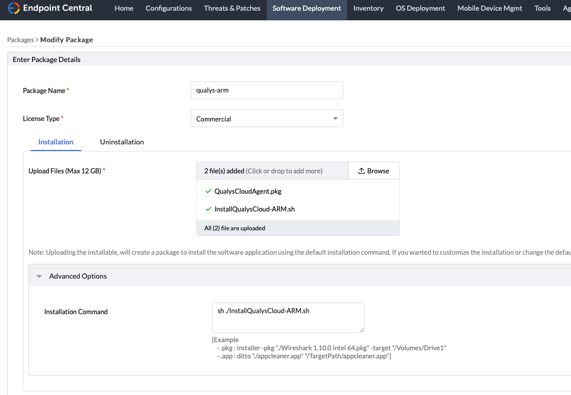 Deploying Qualys Agents on macOS Devices using Endpoint Central | Automated Software Deployment