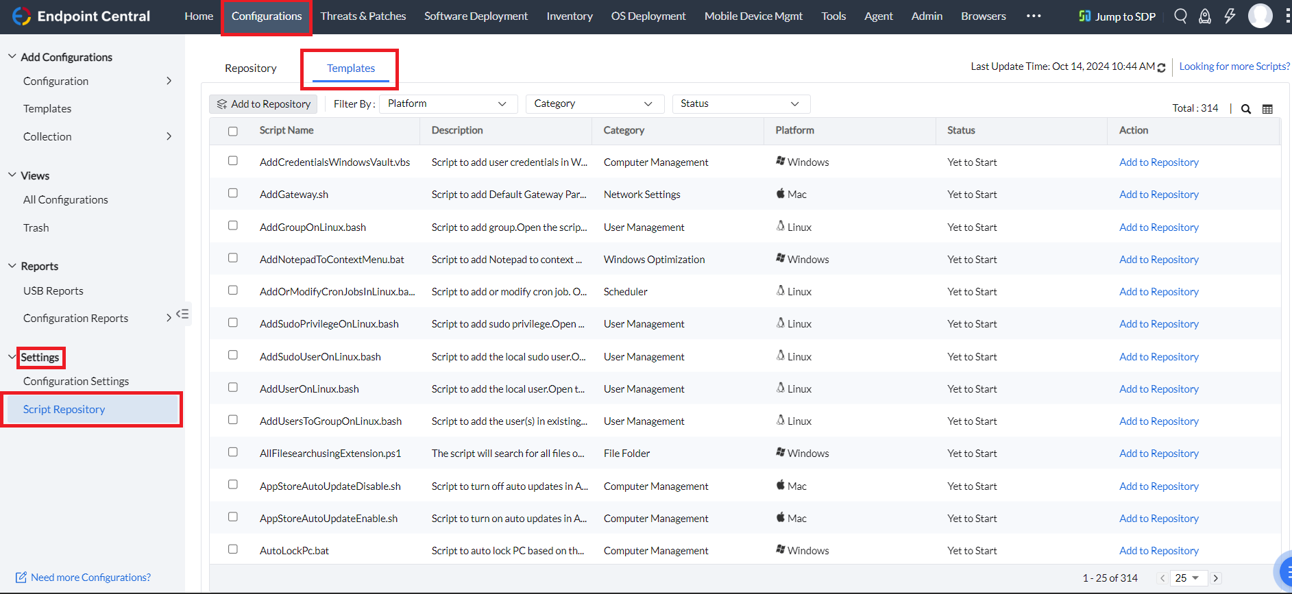 Custom Scripts | ManageEngine Endpoint Central