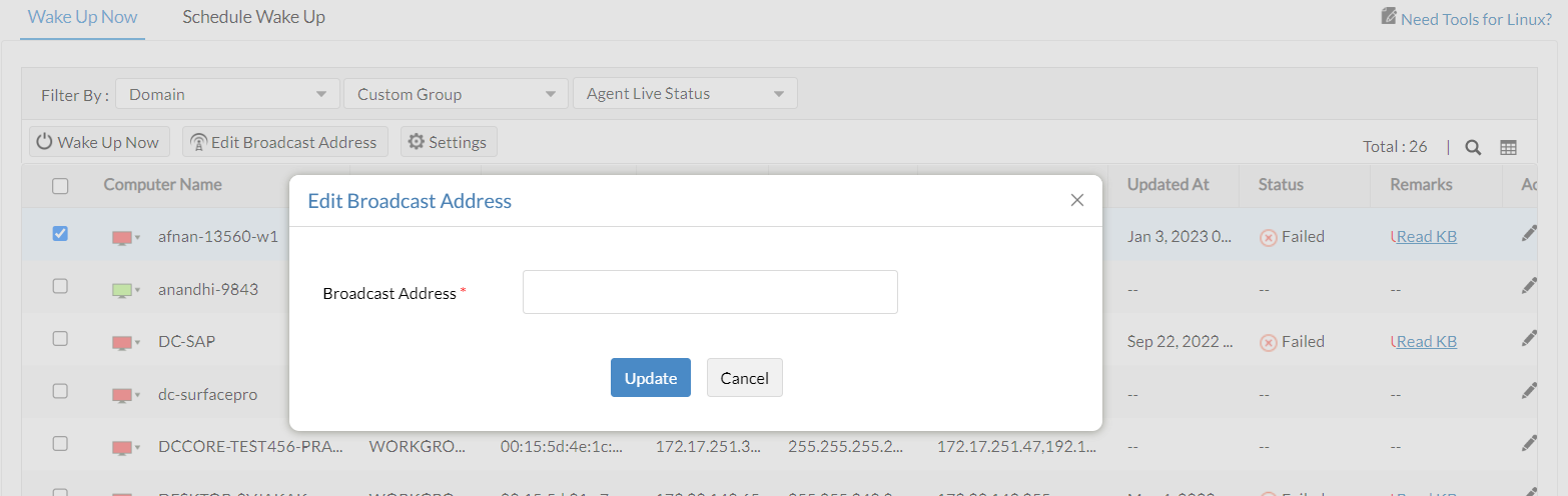 Wake on LAN Tool | ManageEngine Endpoint Central