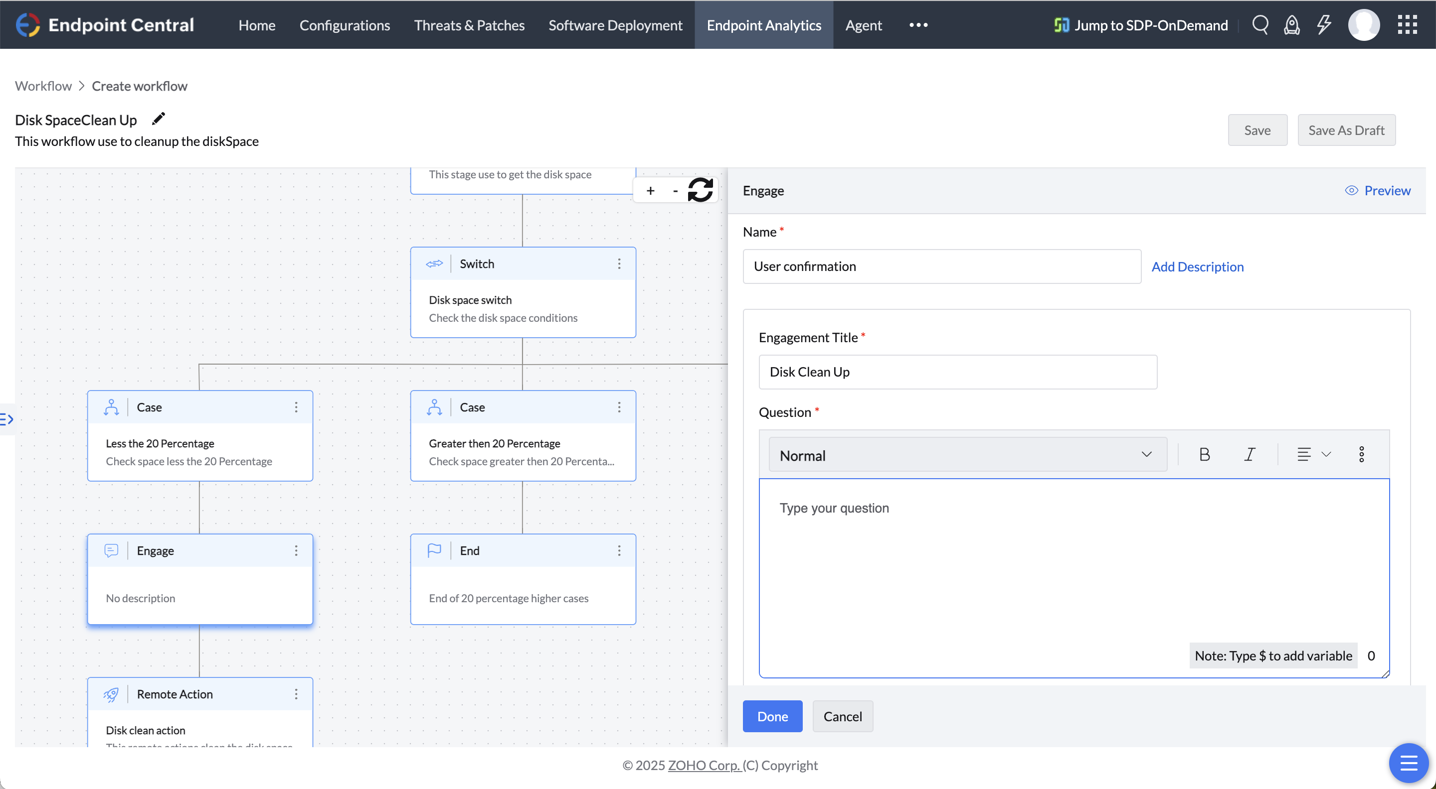 Workflow | ManageEngine Endpoint Central