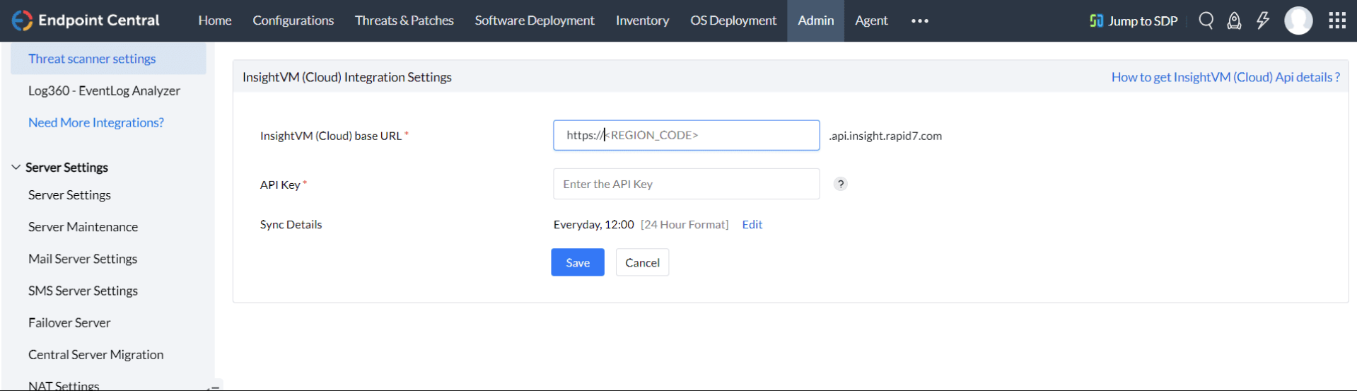Rapid7 InsightVM Cloud Integration | ManageEngine Endpoint Central