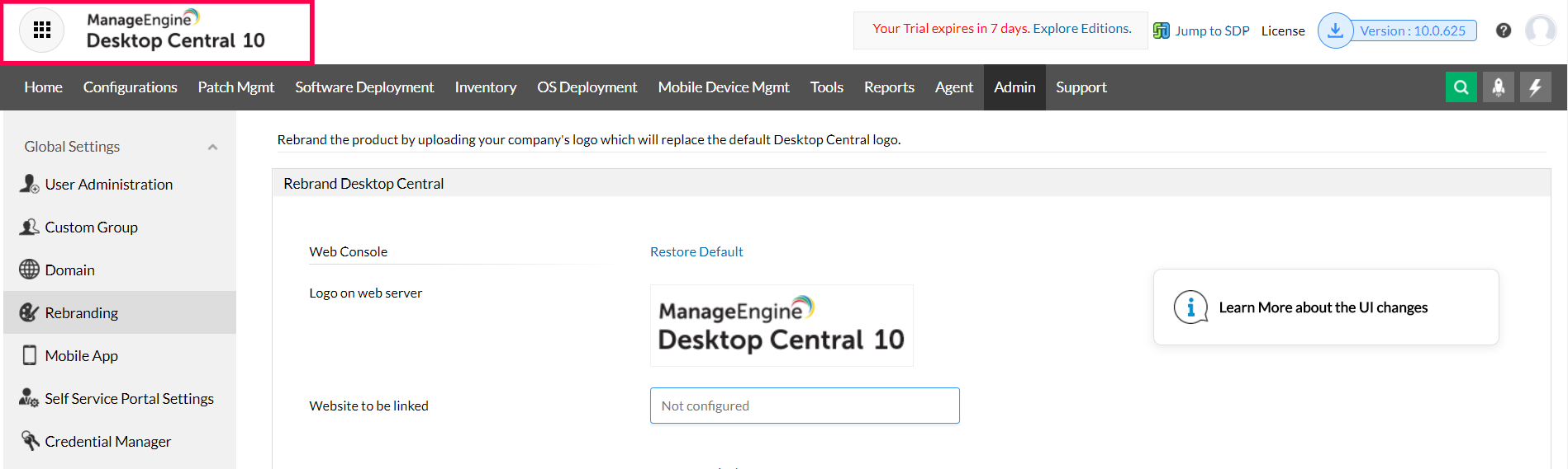 Rebranding ManageEngine Endpoint Central