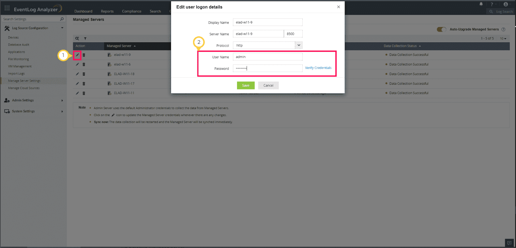 Manage Server Settings