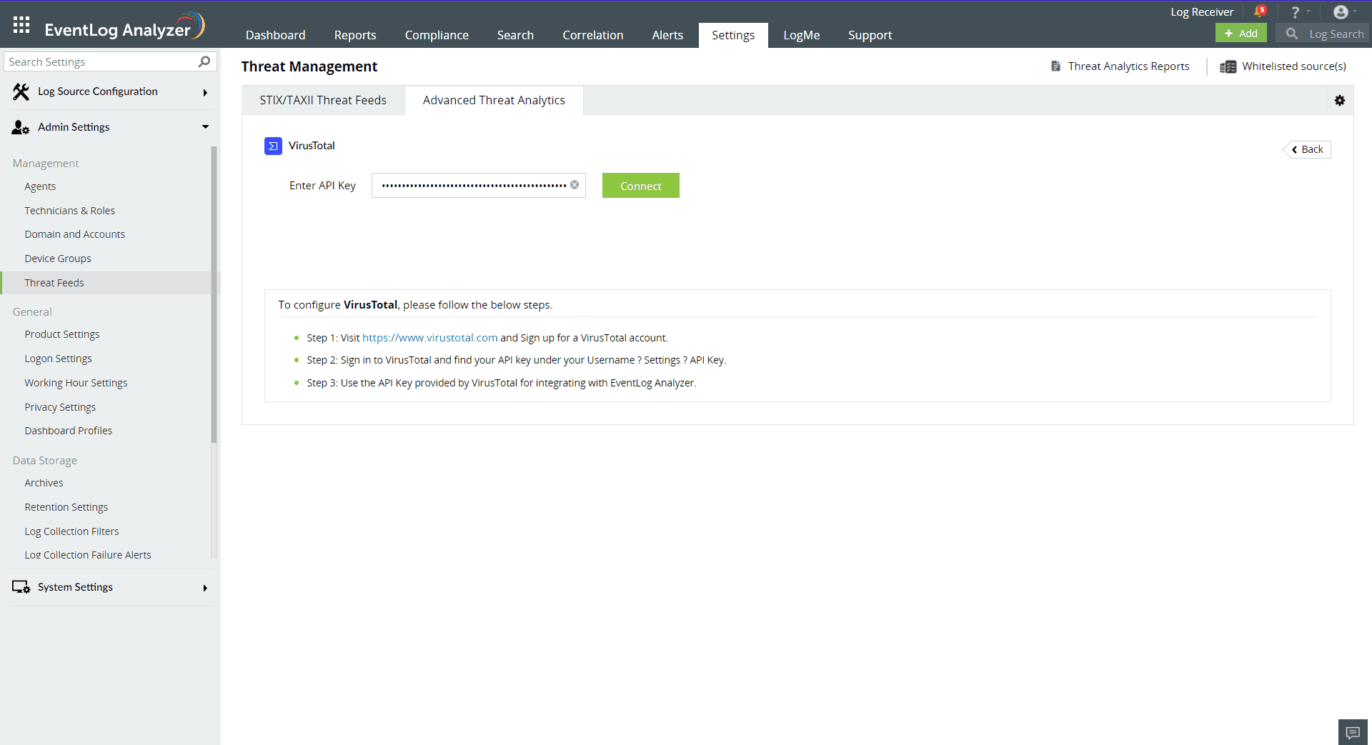 EventLog Analyzer VirusTotal