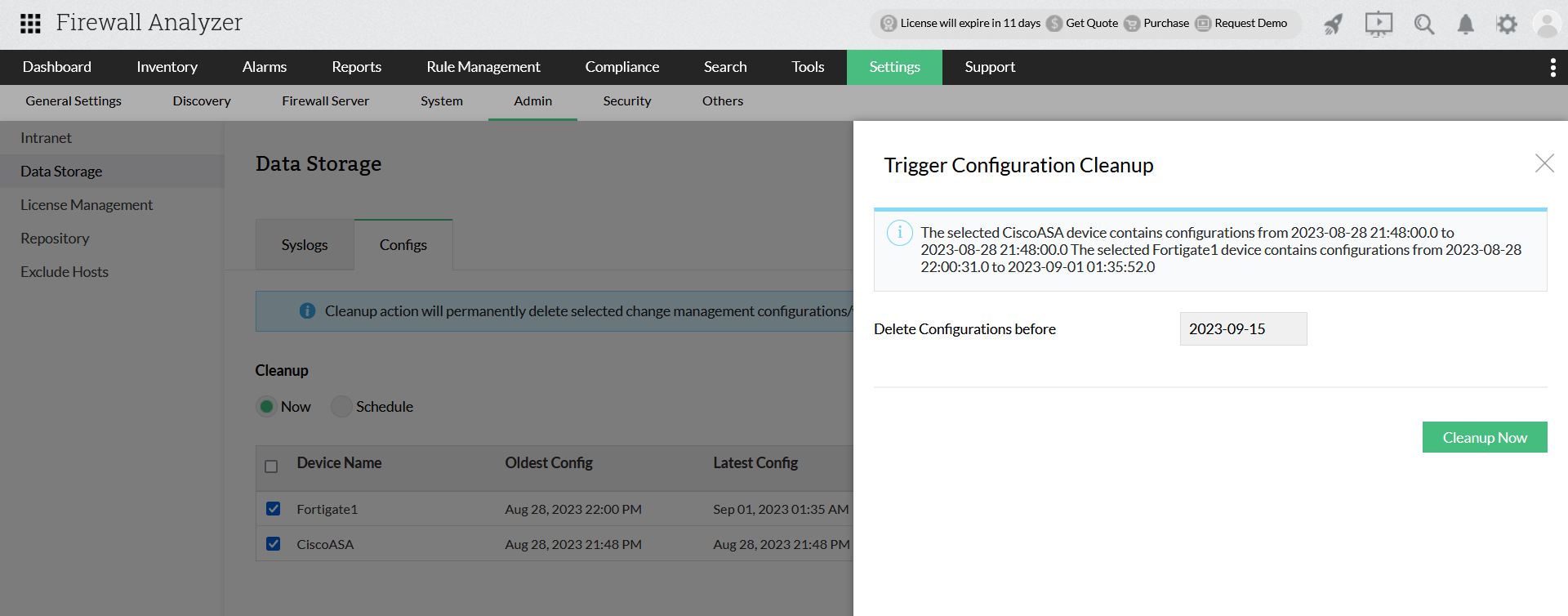 Firewall configuration cleanup | ManageEngine Firewall Analyzer