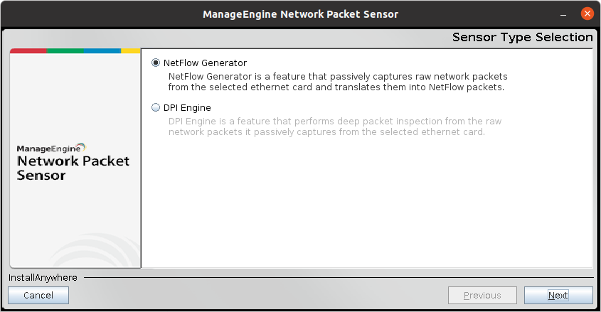 Network Packet Sensor Installation | NetFlow Analyzer Help Documentation