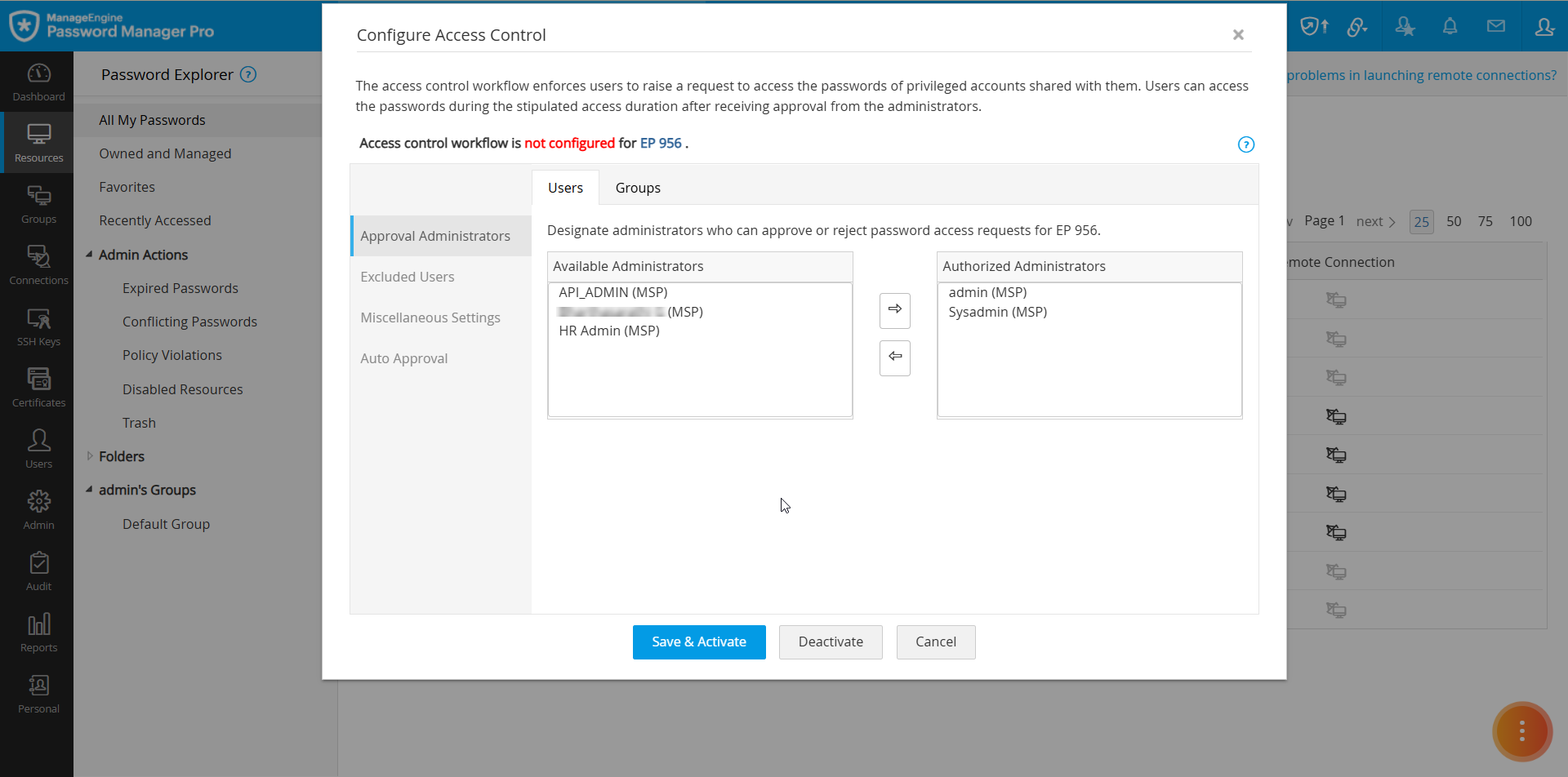 Implementing and Managing Access Control Workflow
