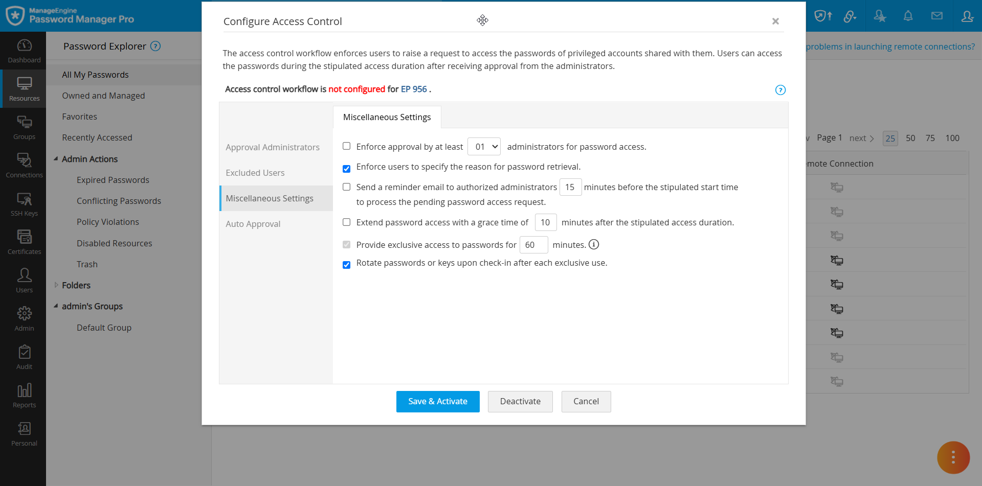 Implementing and Managing Access Control Workflow