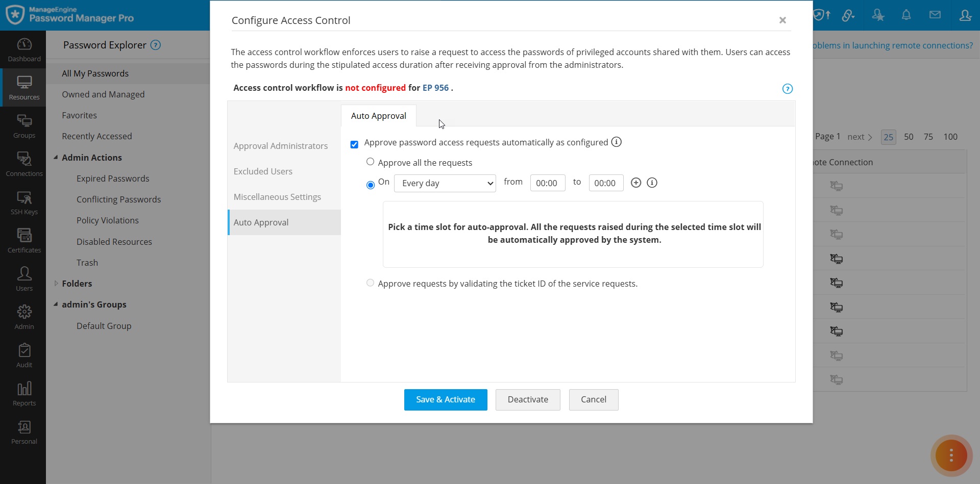 Implementing and Managing Access Control Workflow