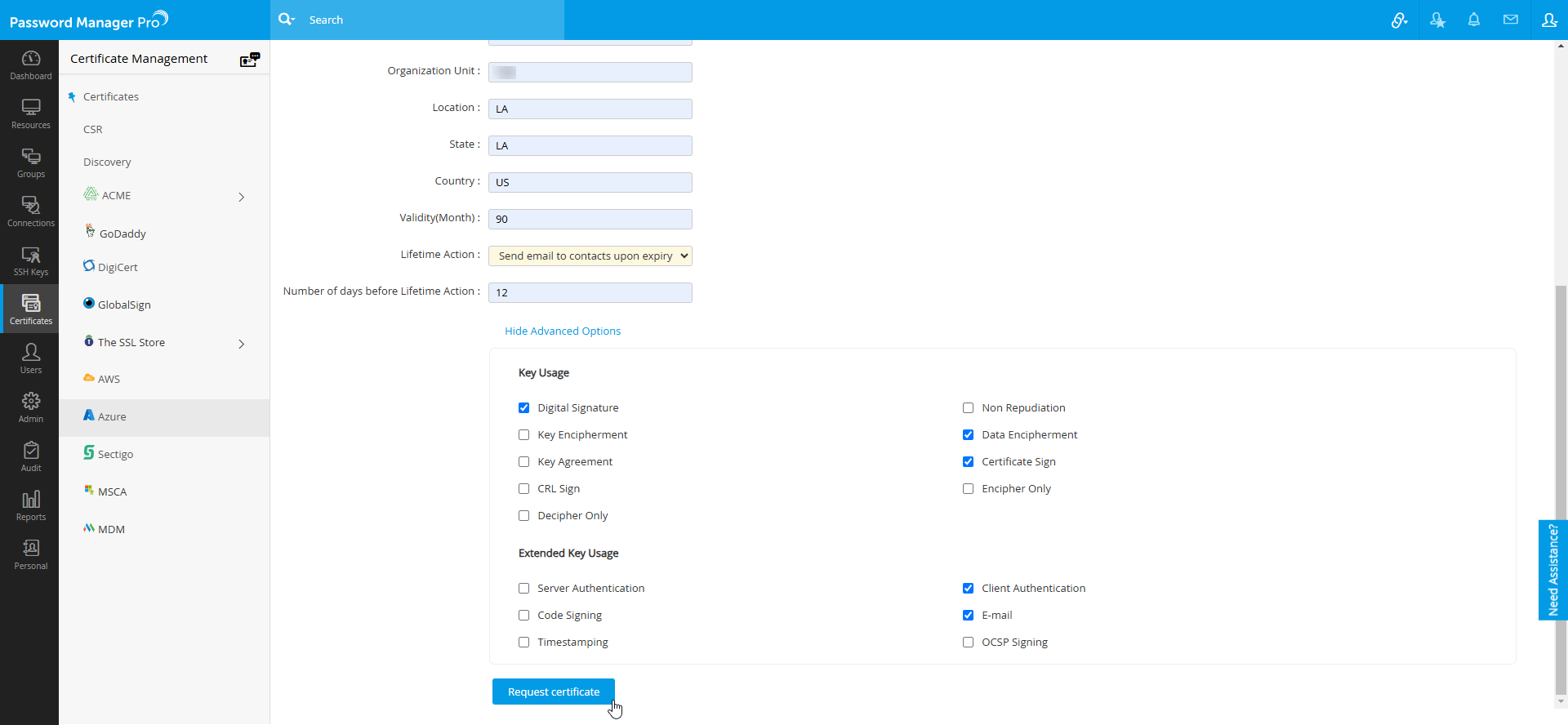 Integration with Azure Key Vault