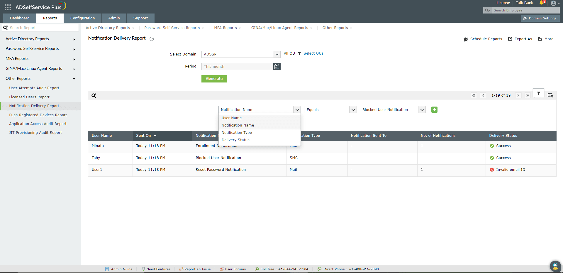 How to generate the Notification Delivery Report