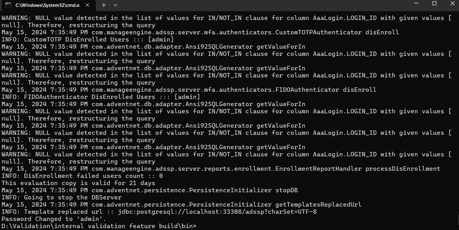 How to reset ADSelfService Plus' default admin password | ADSelfService Plus