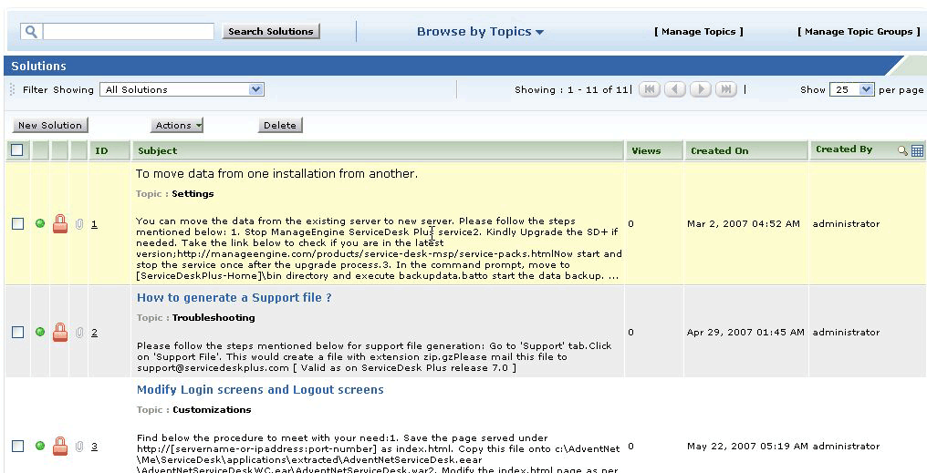 Help Desk Knowledge Base,Solutions,KB