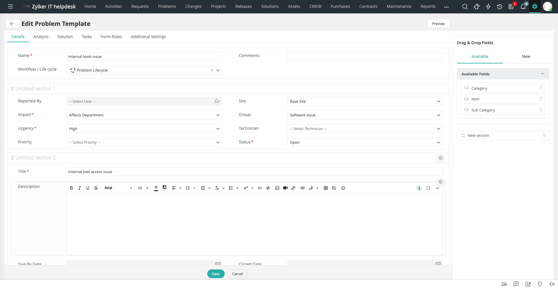 AI-driven ITIL problem management software - ServiceDesk Plus