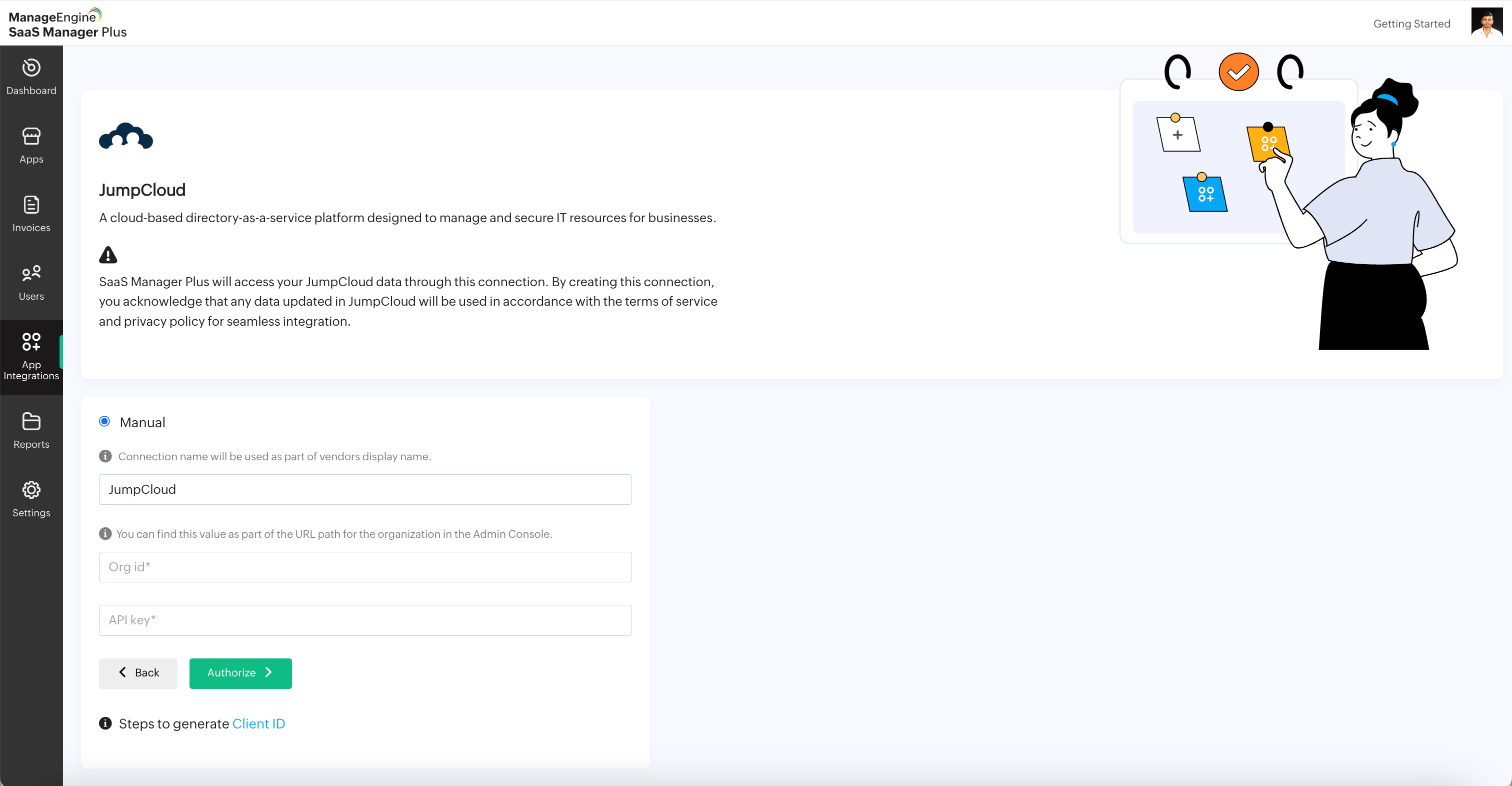 Manageengine Saas Manager Plus App Integration