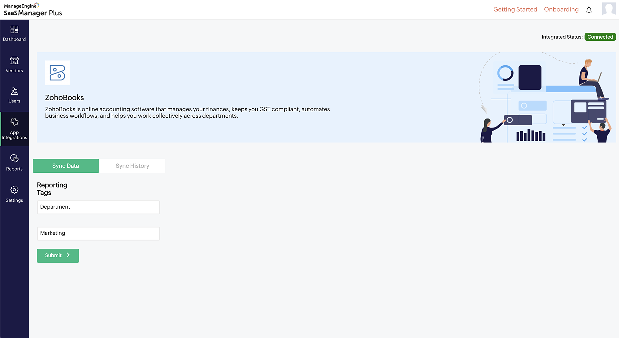ManageEngine SaaS Manager Plus | App Integration