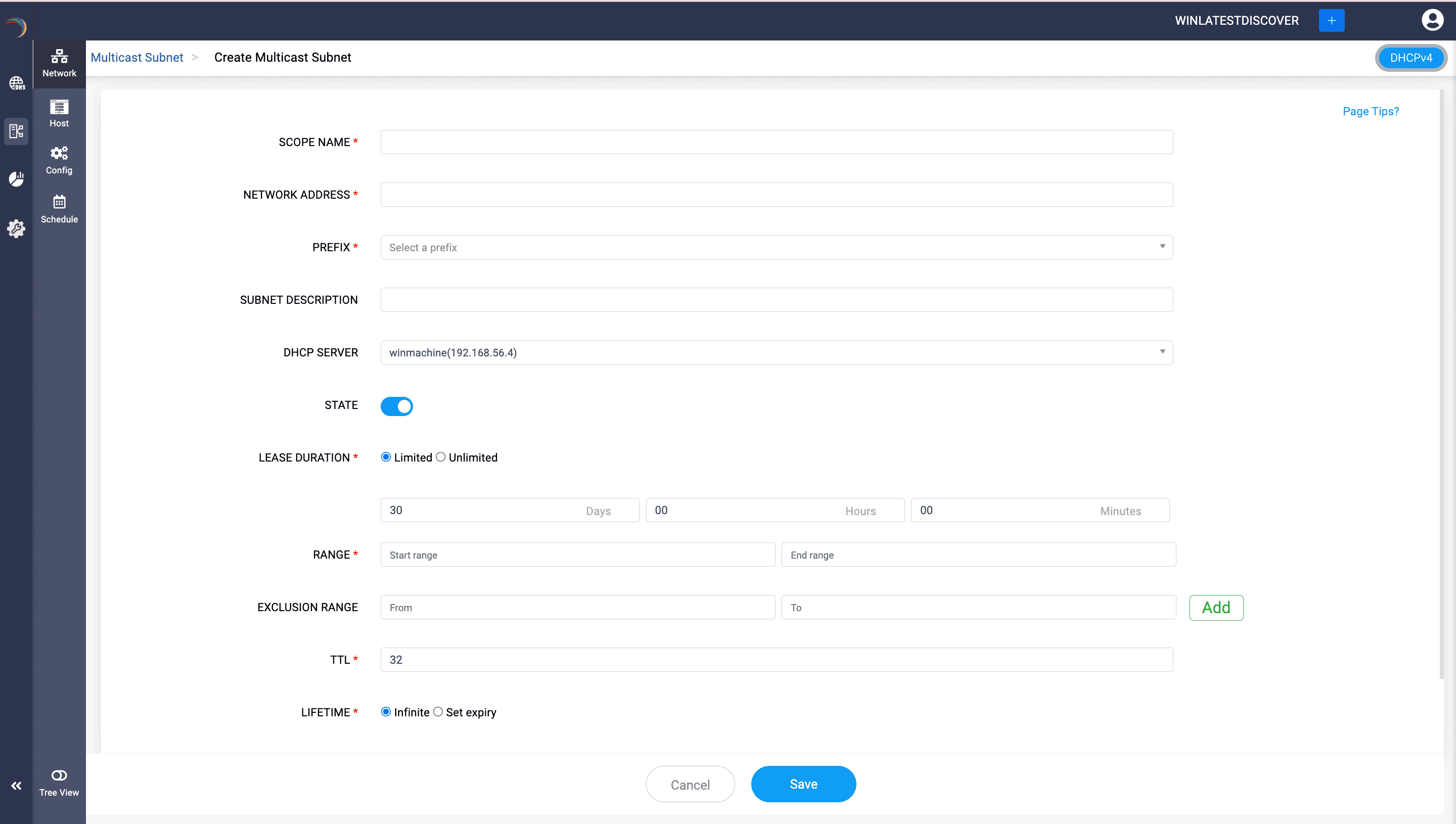 Managing Windows DHCP scopes in DDI Central