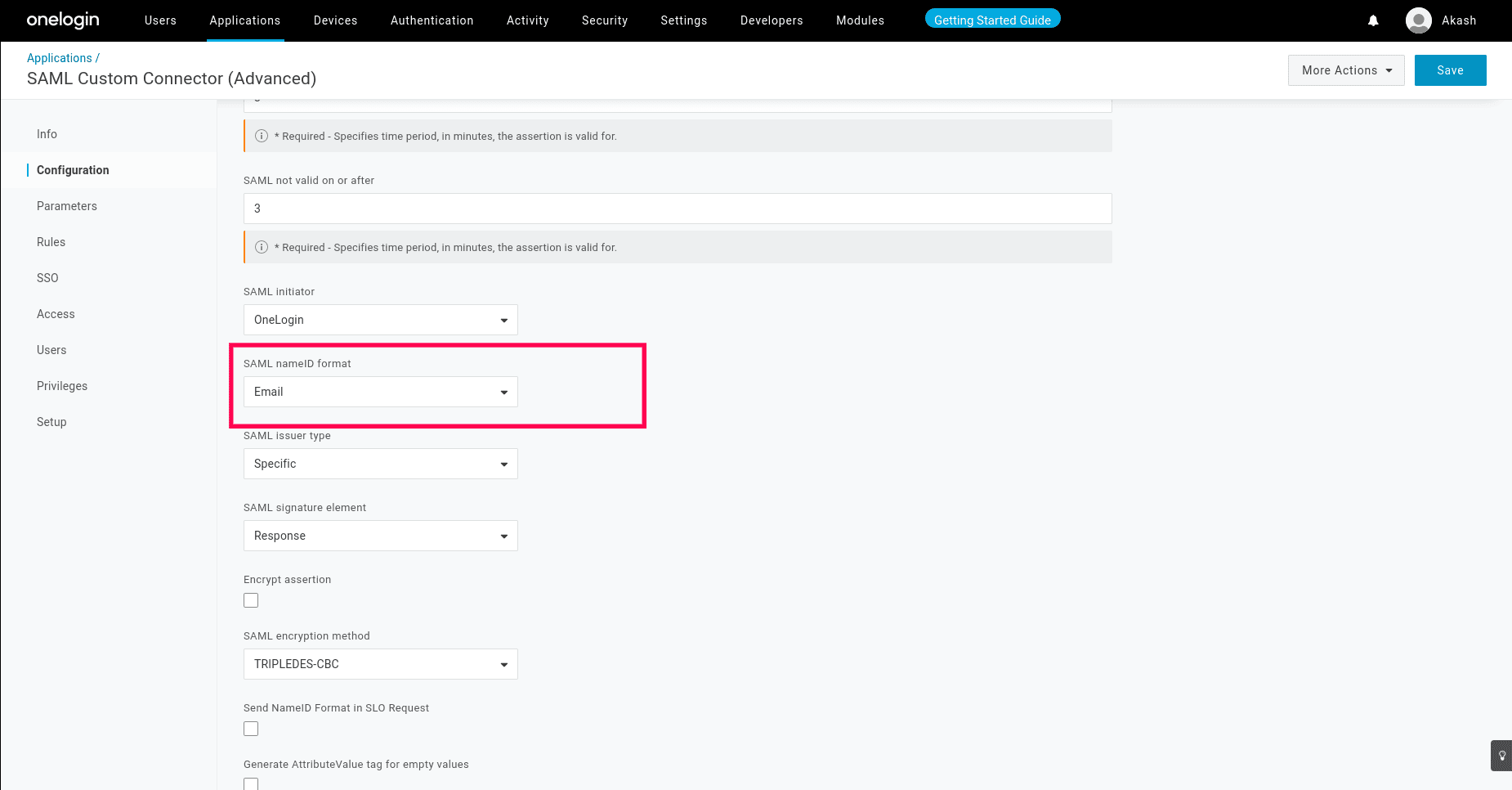 Configuring SAML authentication