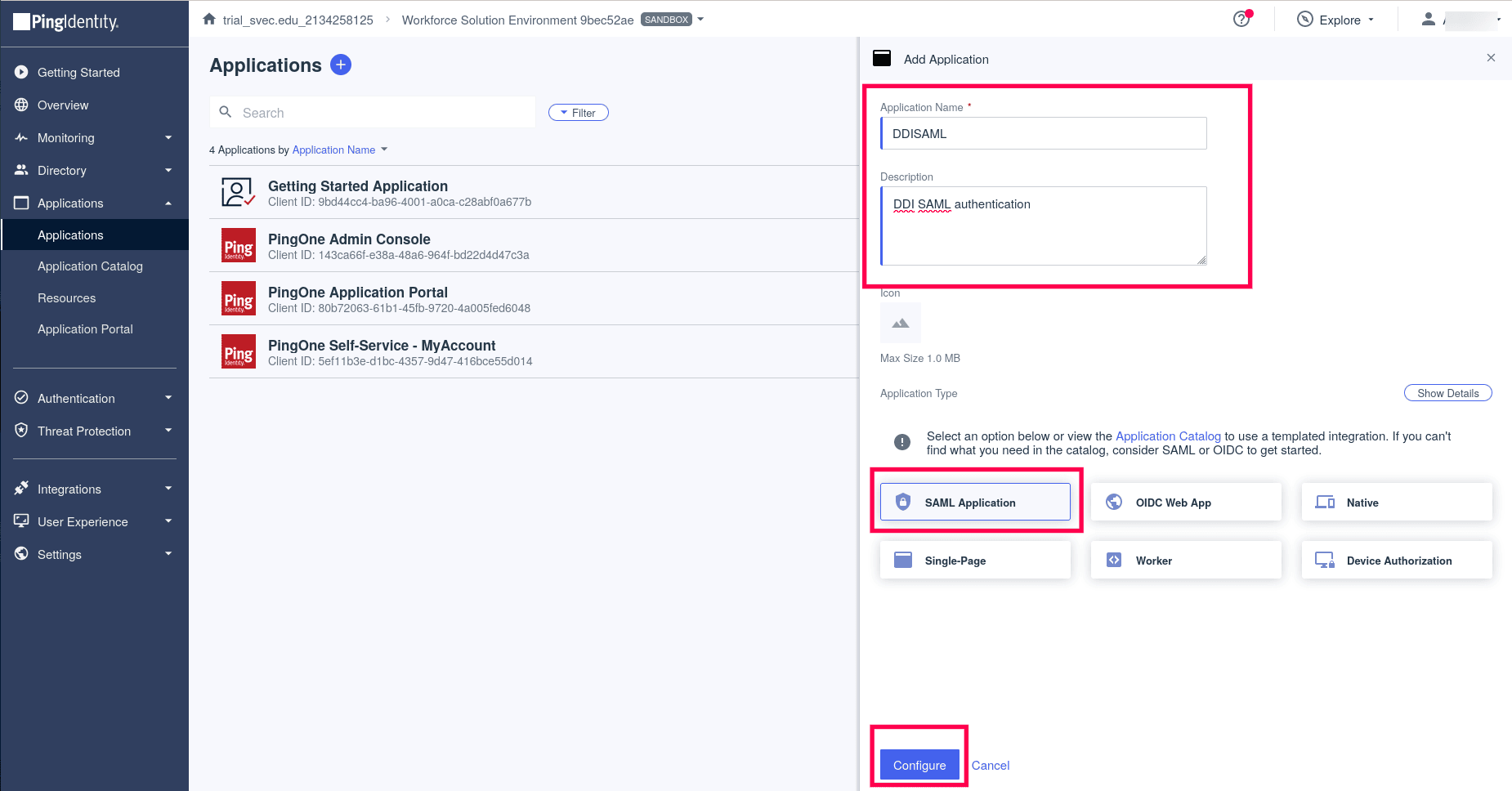 Configuring SAML authentication