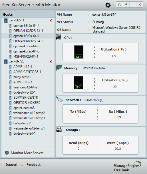 Free XenServer Monitoring Tool - ManageEngine Free Tools
