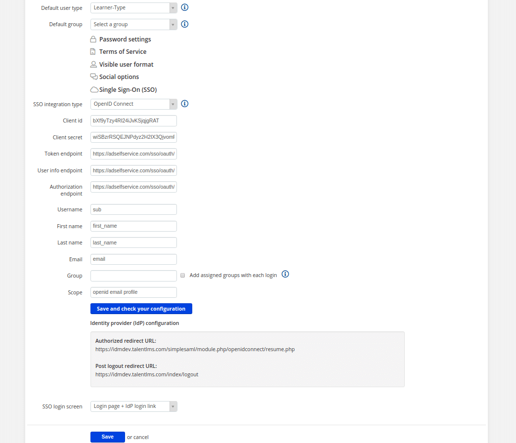 Configure OpenID SSO for TalentLMS