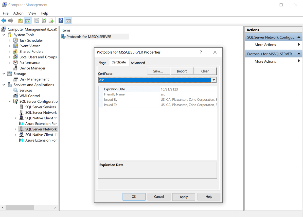 Habilitar conexión SSL en MSSQL