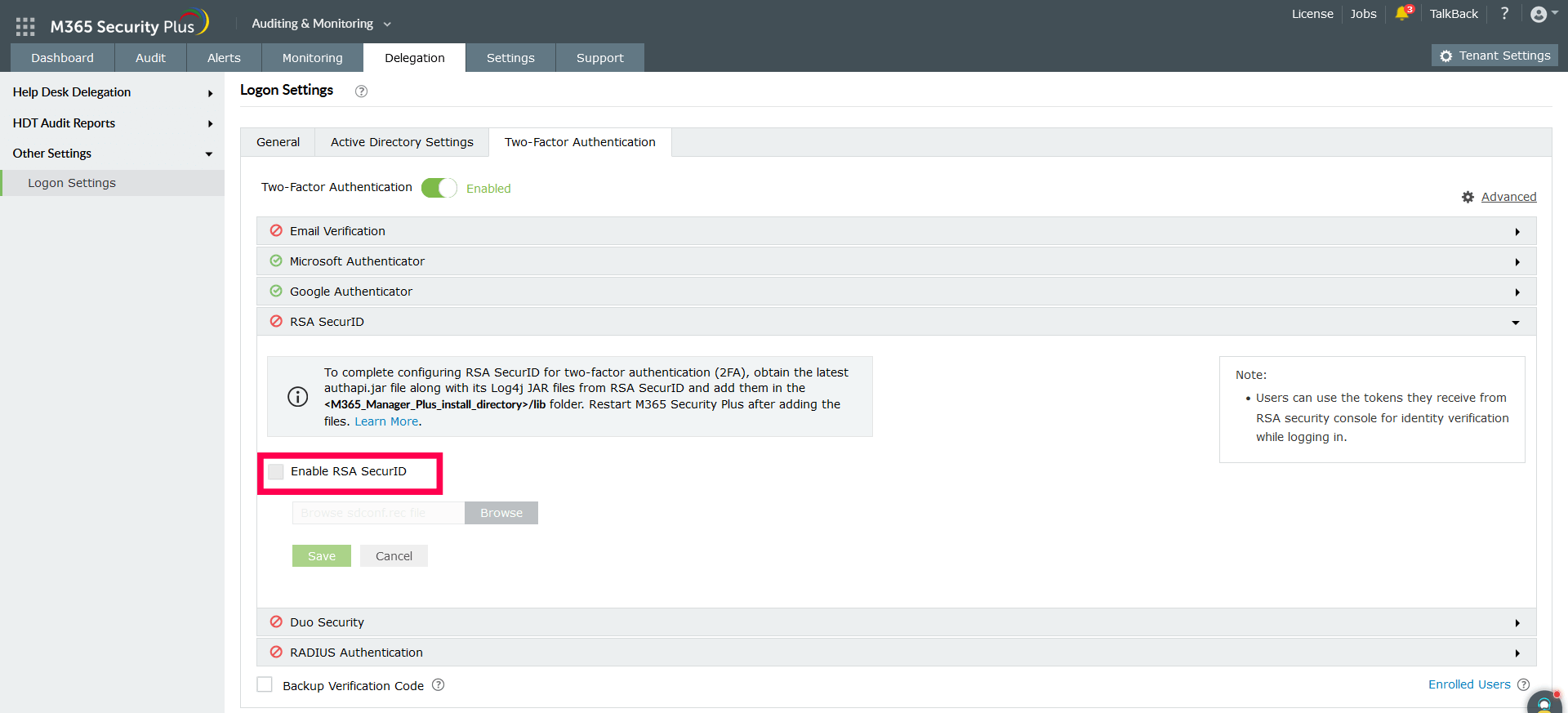 Two-Factor Authentication - M365 Security Plus